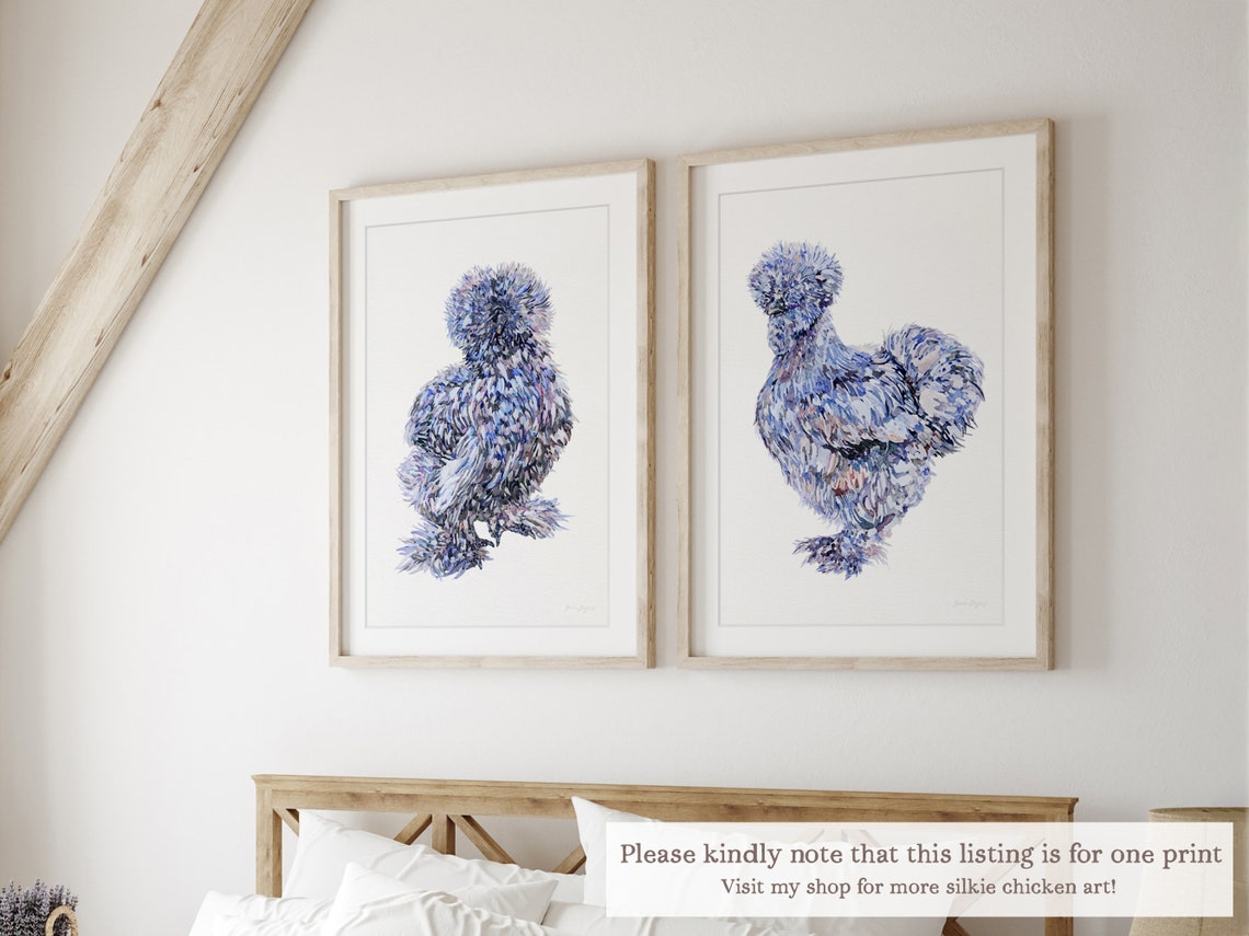 Watercolor Silkie Chicken Art Print: Hand-painted Design - Etsy