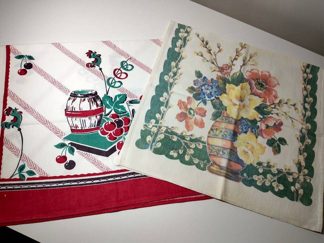 1950s Colorful Vintage Kitchen Towels - Etsy