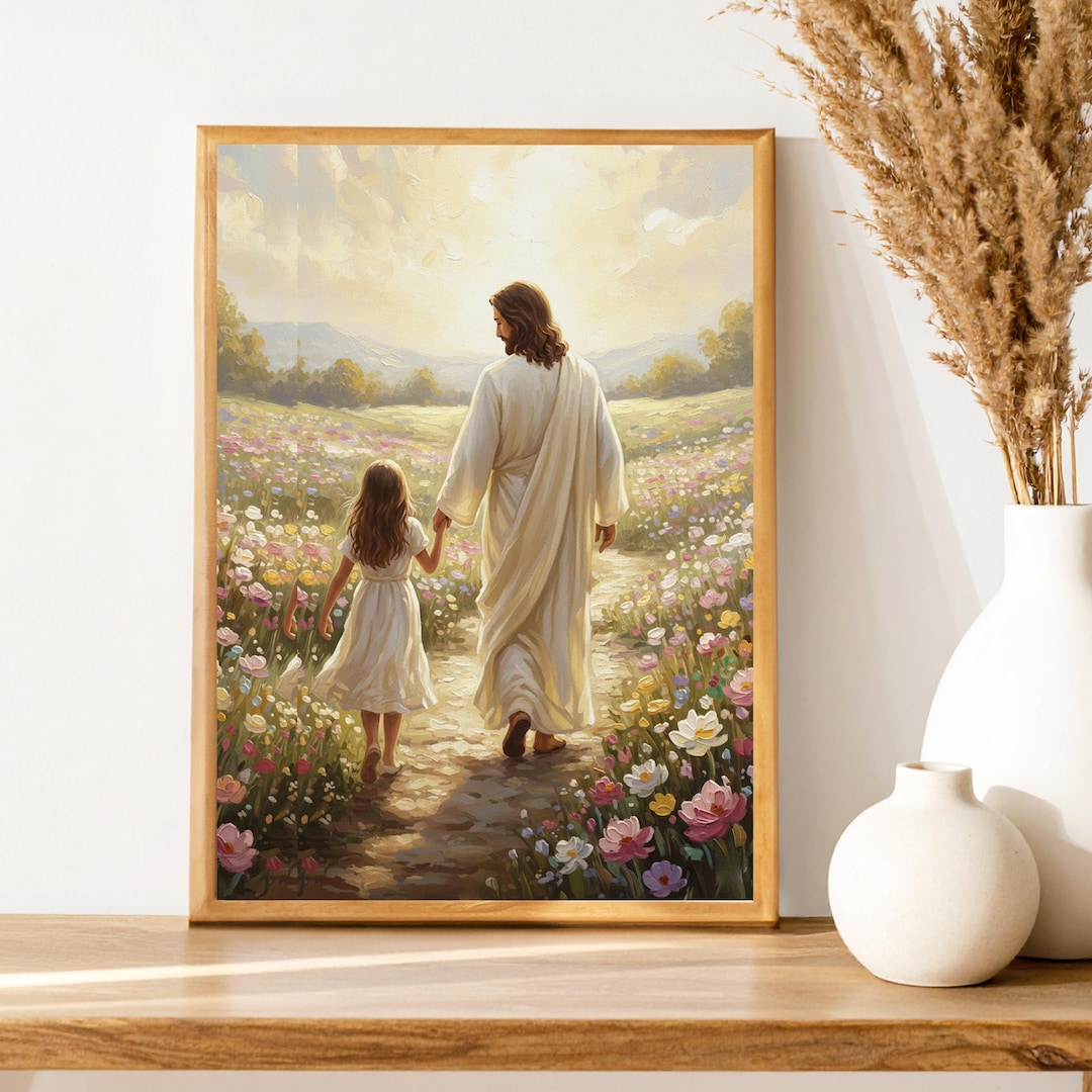 Jesus and Child Nursery Print, Christian Kids Room Decor (digital ...