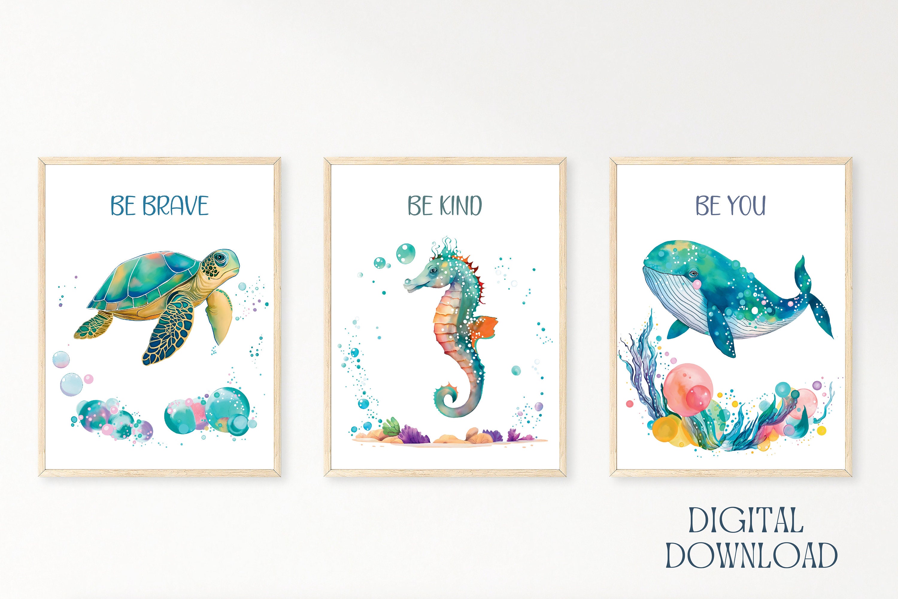 Boy Nursery Prints Set Under the Sea Nursery Prints Nautical Ocean ...