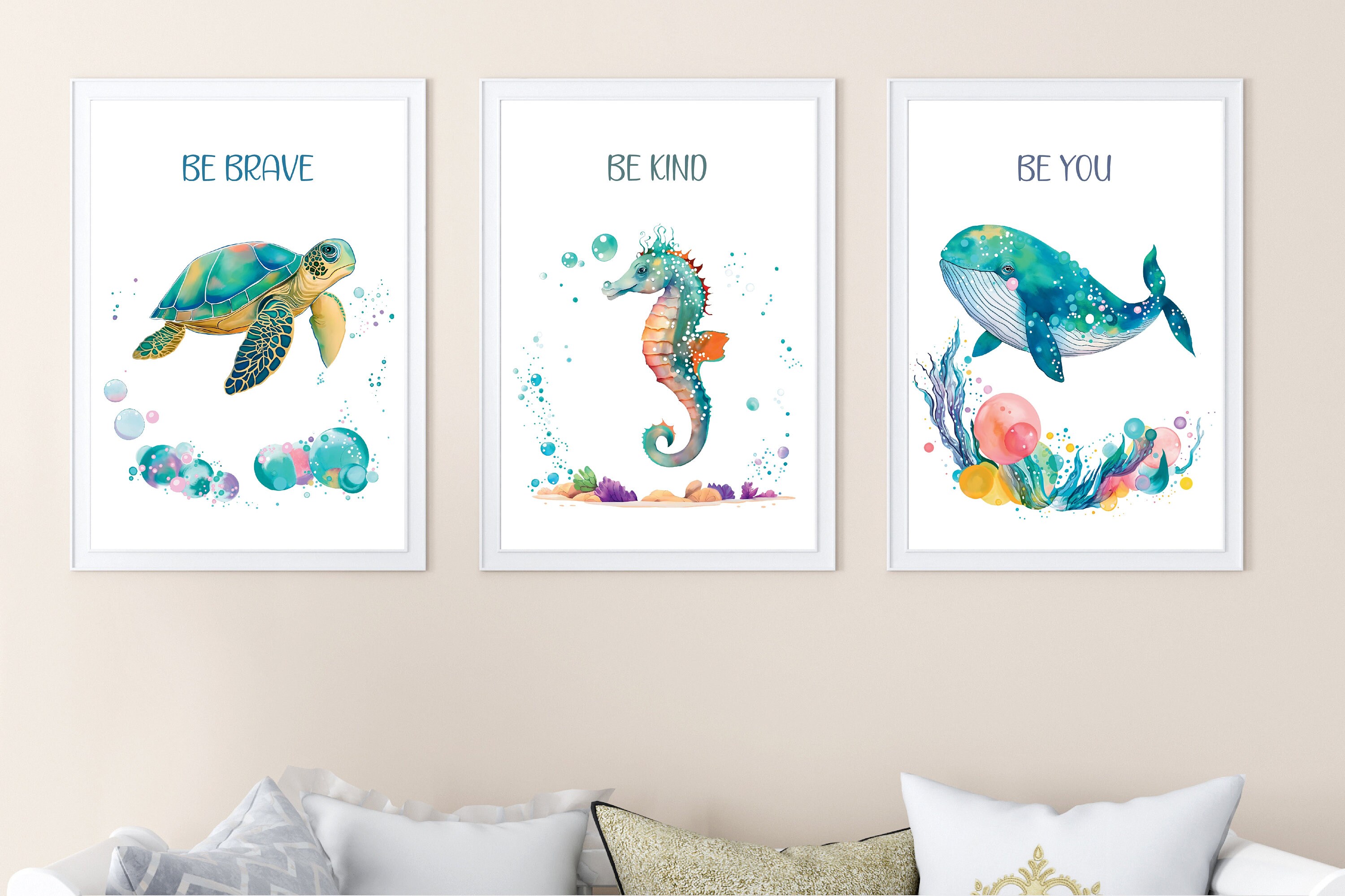 Boy Nursery Prints Set Under the Sea Nursery Prints Nautical Ocean ...