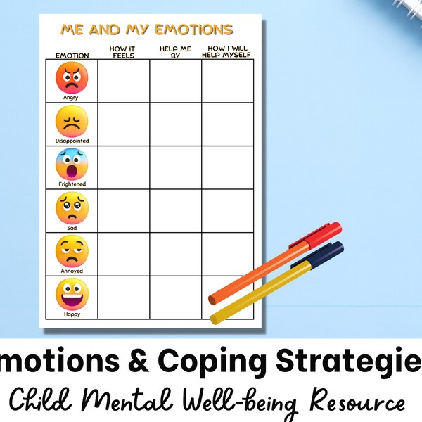 Emotions Worksheet Kids - Etsy
