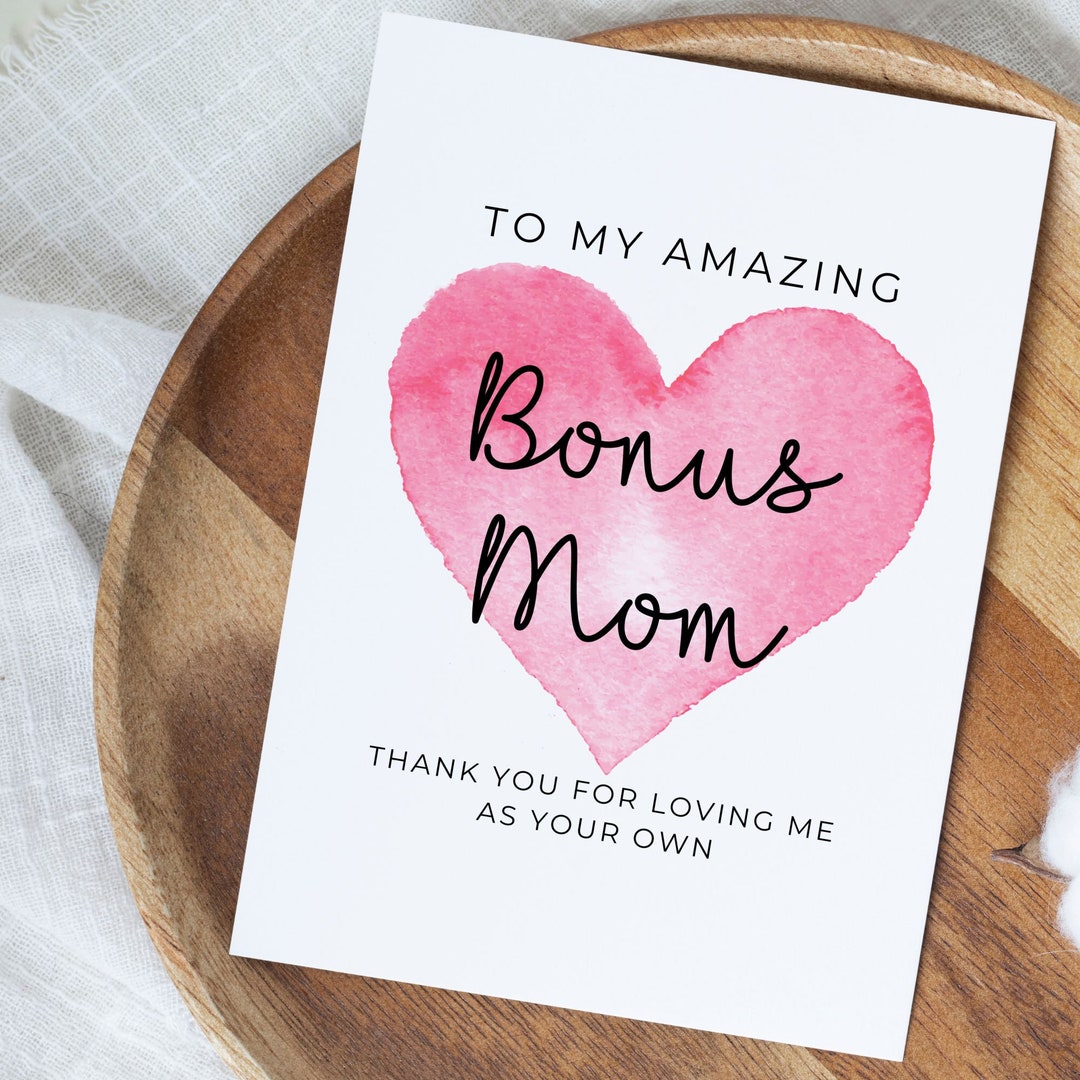 Personalized Bonus Mom Card, Mother's Day Gift for Bonus Mom, Custom ...