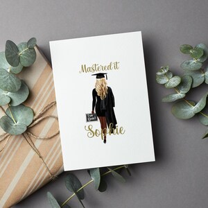 Personalized Mastered It Card, Master's Degree Graduation Card for Her ...