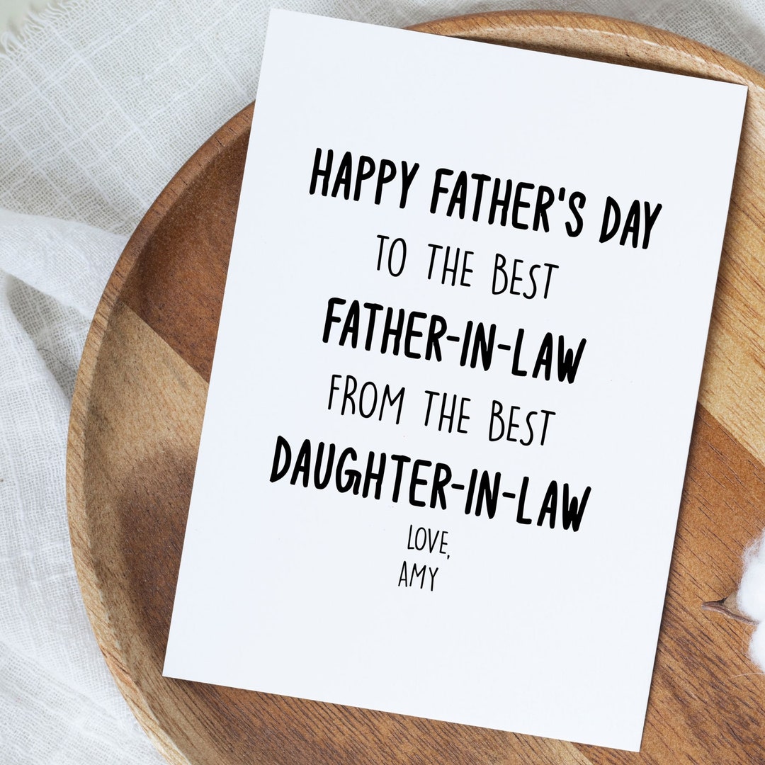 Personalized Father in Law Happy Father's Day Card, Best Father in Law ...