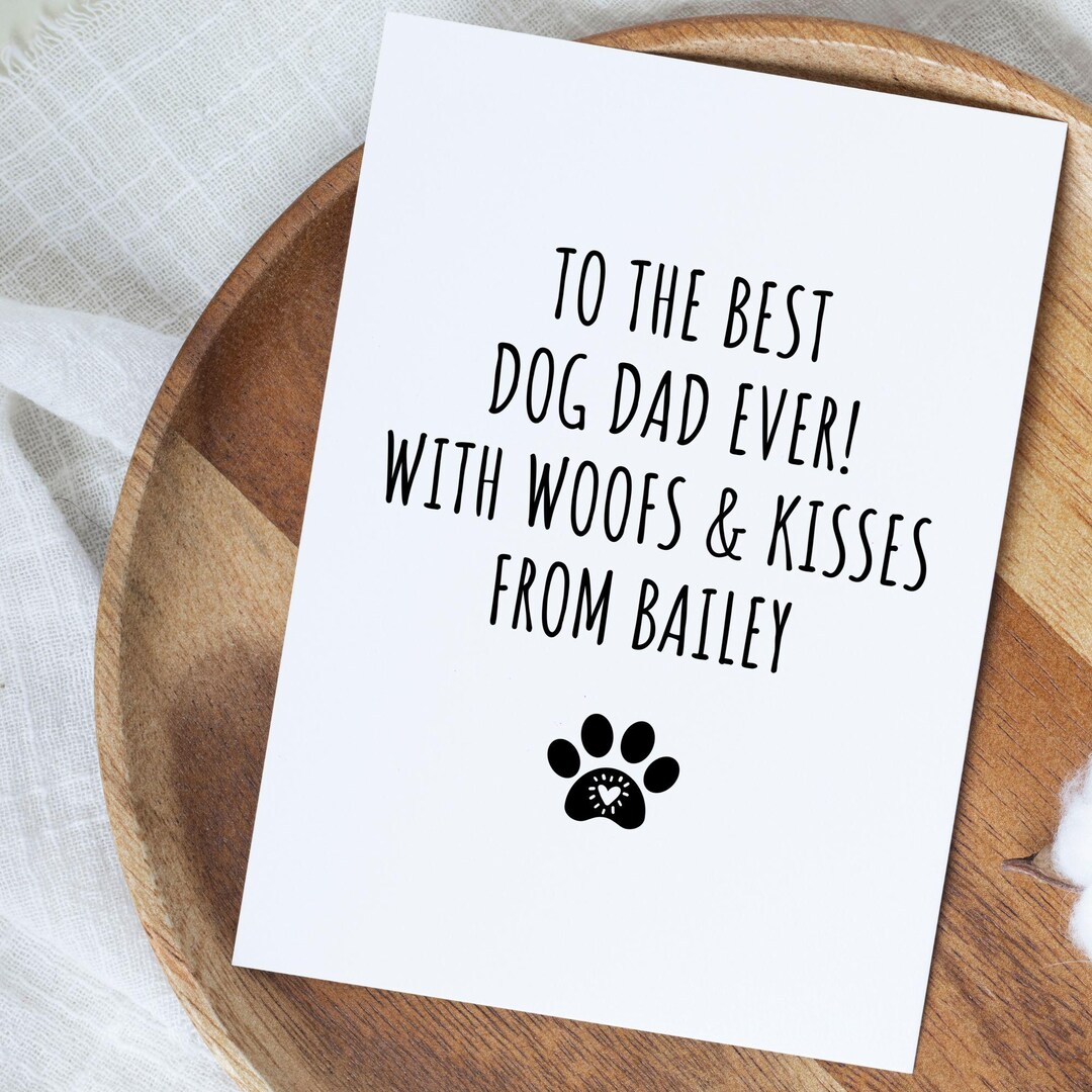 Custom Dog Dad Card for Him, Funny Dog Dad Father's Day Gift ...