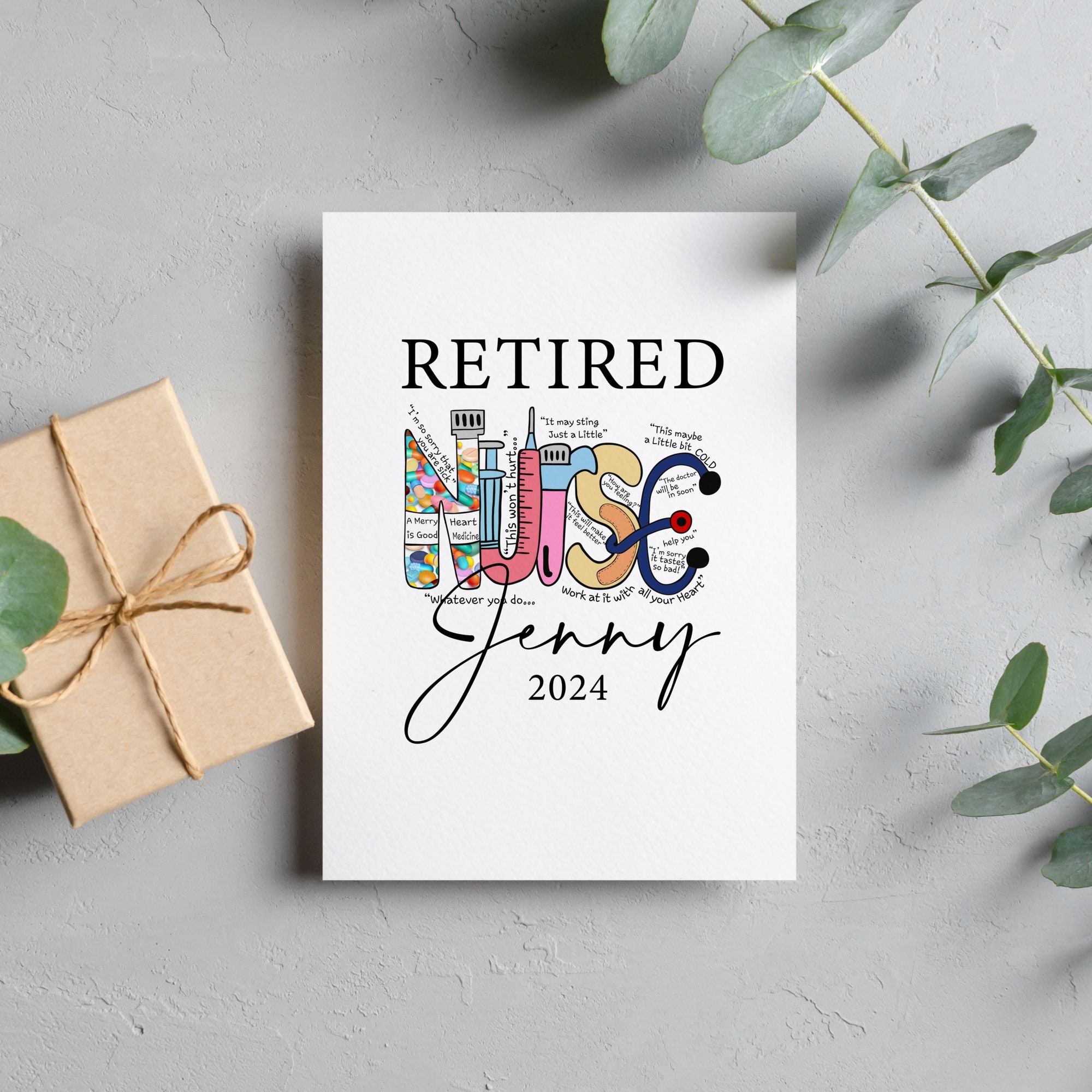 Personalized Retired Nurse Card, Nurse Retirement Gift, Nurse Retiring ...