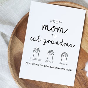 Funny Cat Grandma Mother's Day Card, Cute Cat Grandma Mother's Day Gift ...