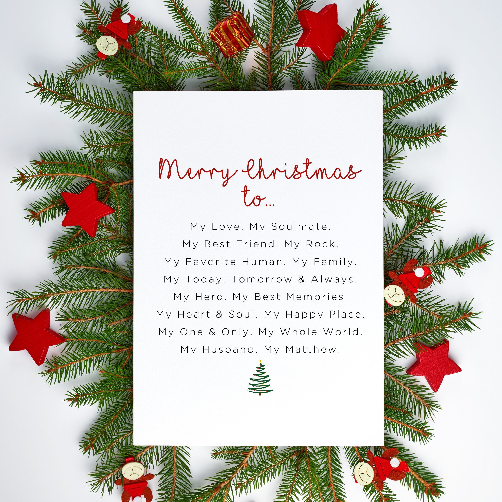 Christmas Card for Husband, Merry Christmas Card for Him, Hubby ...