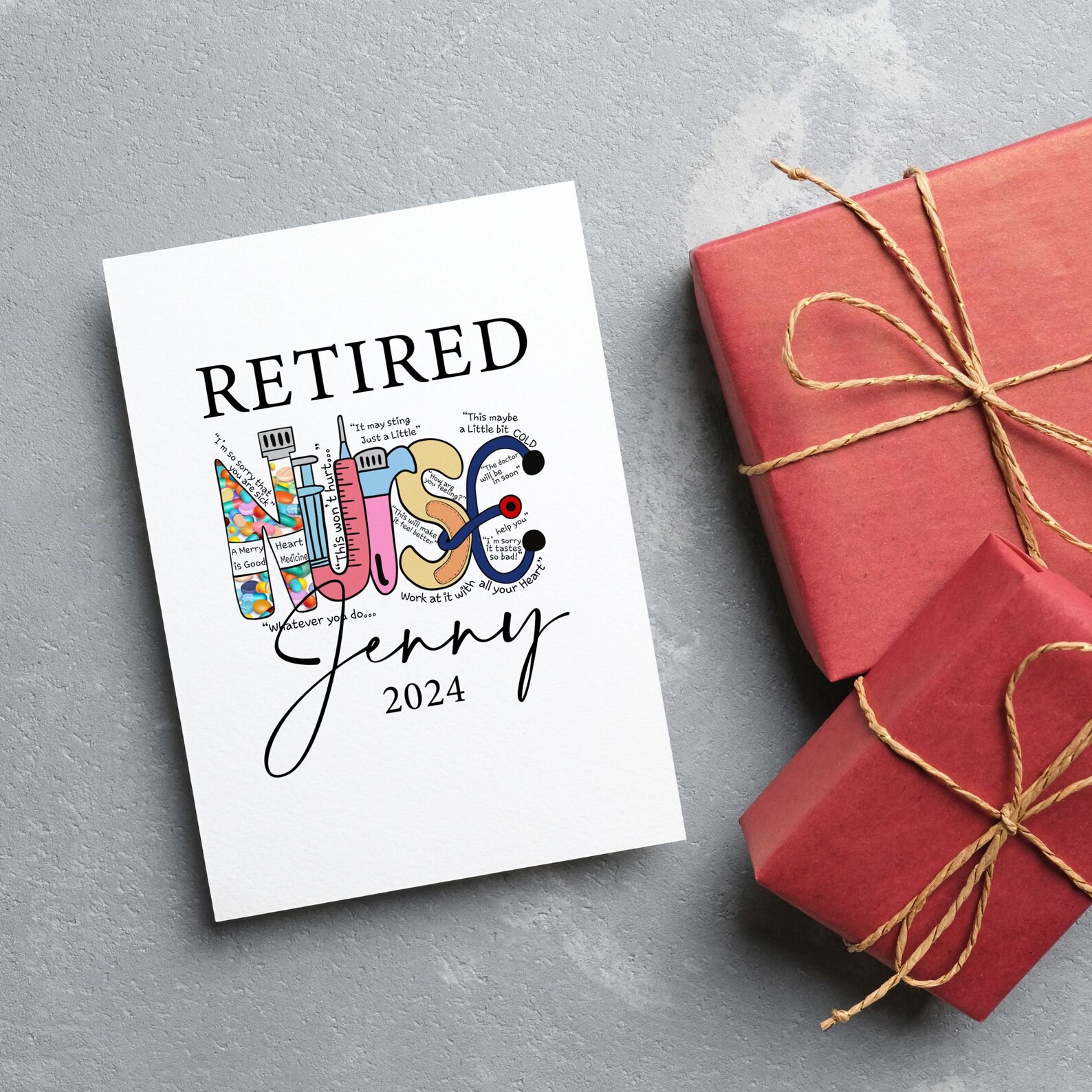 Personalized Retired Nurse Card, Nurse Retirement Gift, Nurse Retiring ...