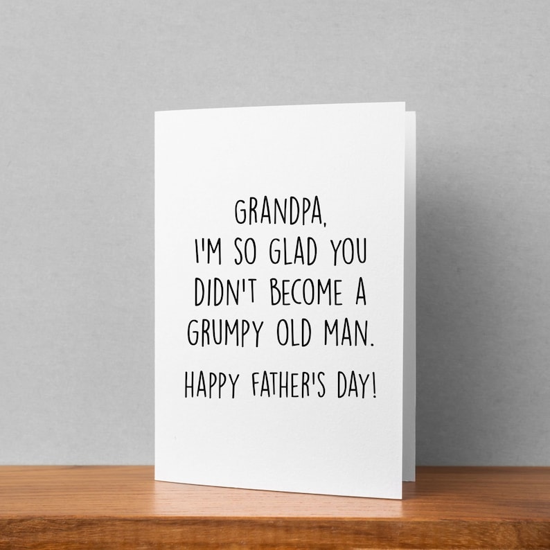 Grandpa Happy Father's Day Card Funny Grumpy Grandpa - Etsy