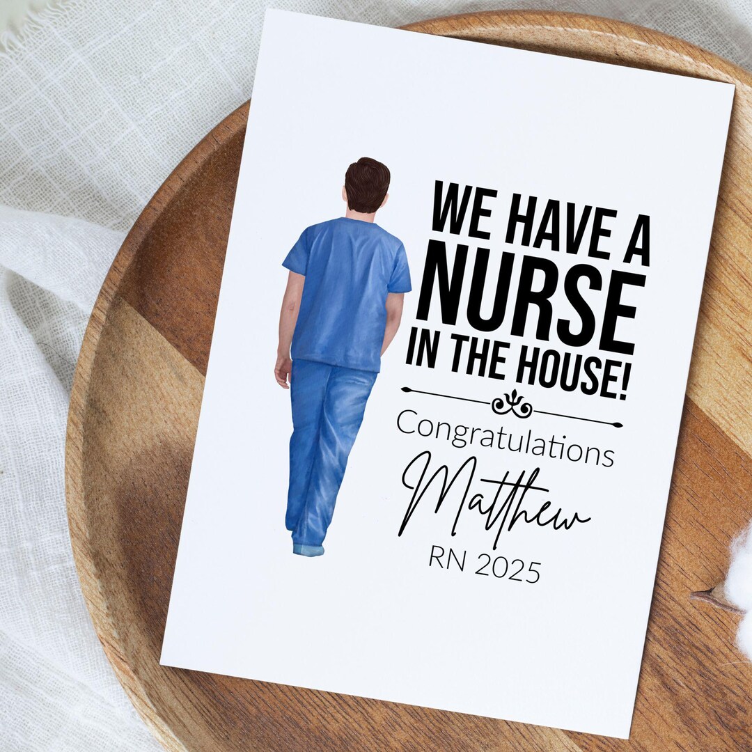 Personalized Male Nurse Graduation Gift, Funny Nurse Card for Son ...