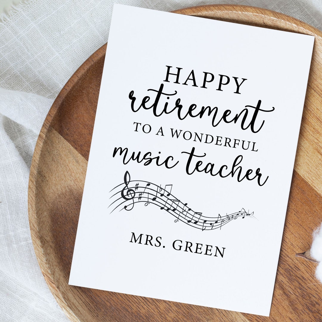 Personalized Music Teacher Retiring Card, Teacher Retirement Gift ...