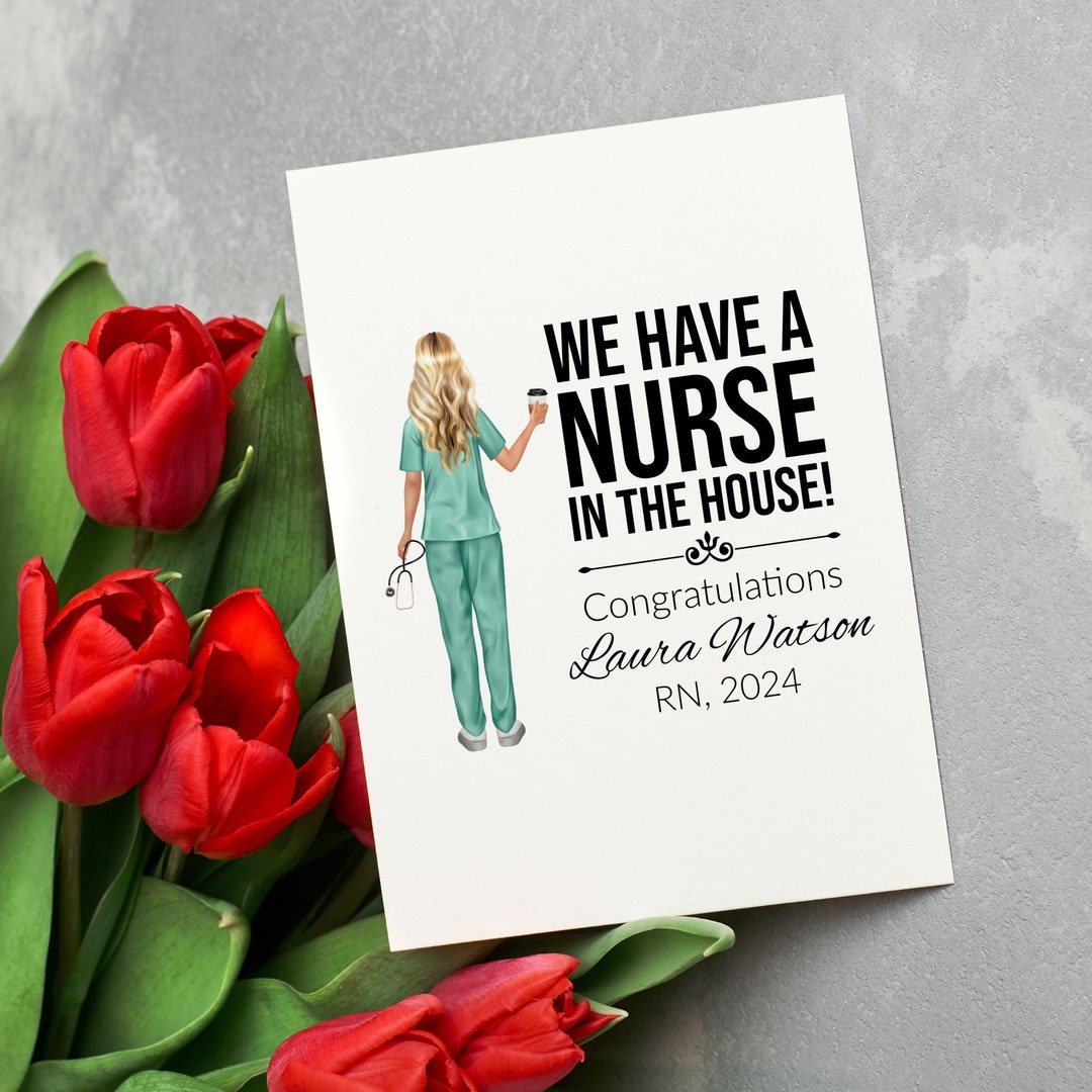Personalized Nurse Graduation Gift, Nursing School Graduation Card, RN ...