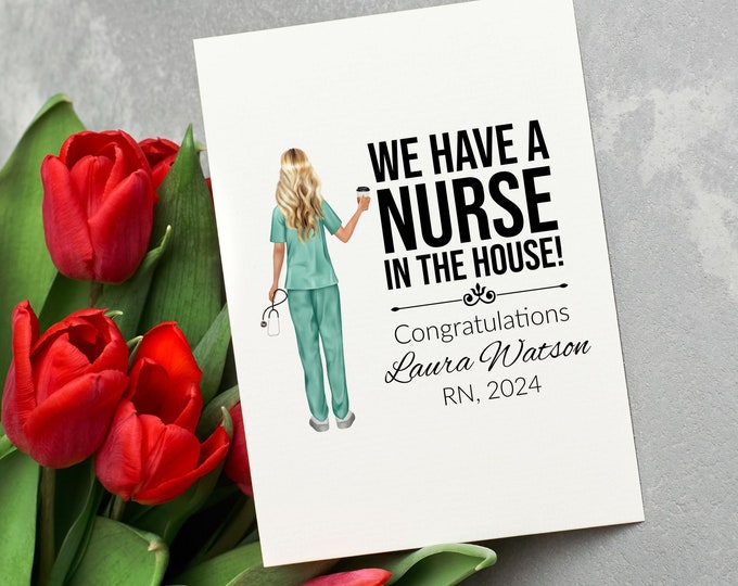 Personalized Nursing Graduate Card| for Graduation| for Her| - Etsy