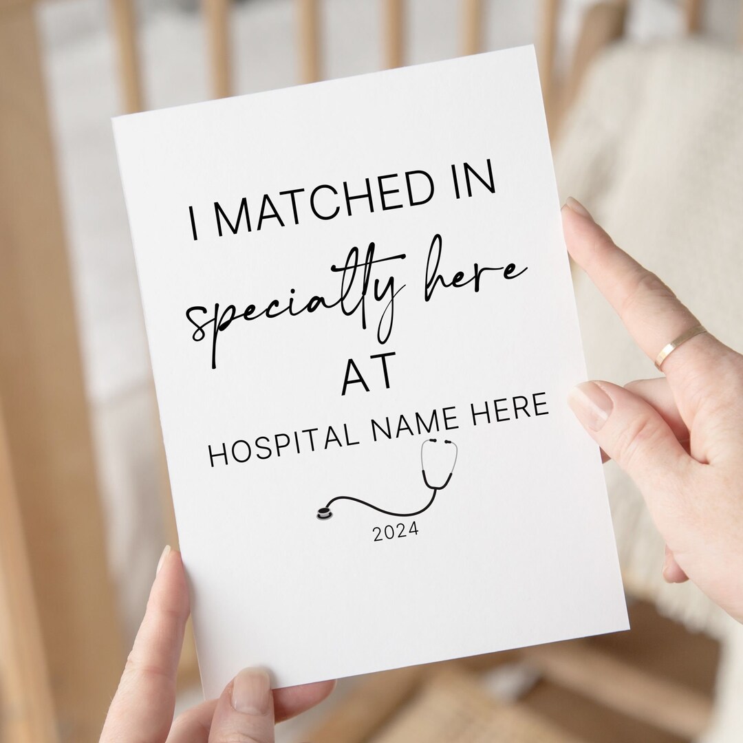 Personalized Match Day Card, Custom Residency Match Gifts, New Doctor ...
