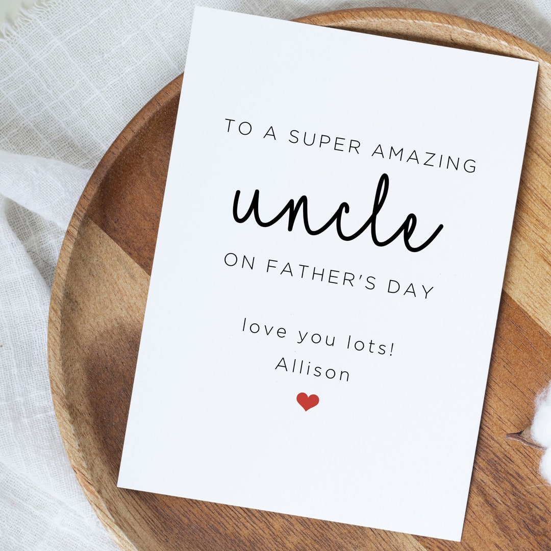 To My Amazing Uncle, Birthday Card, Personalized Uncle Card, Gift From ...