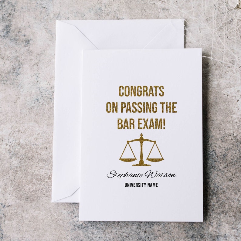 Congratulations on Passing the Bar Exam Card New Lawyer - Etsy