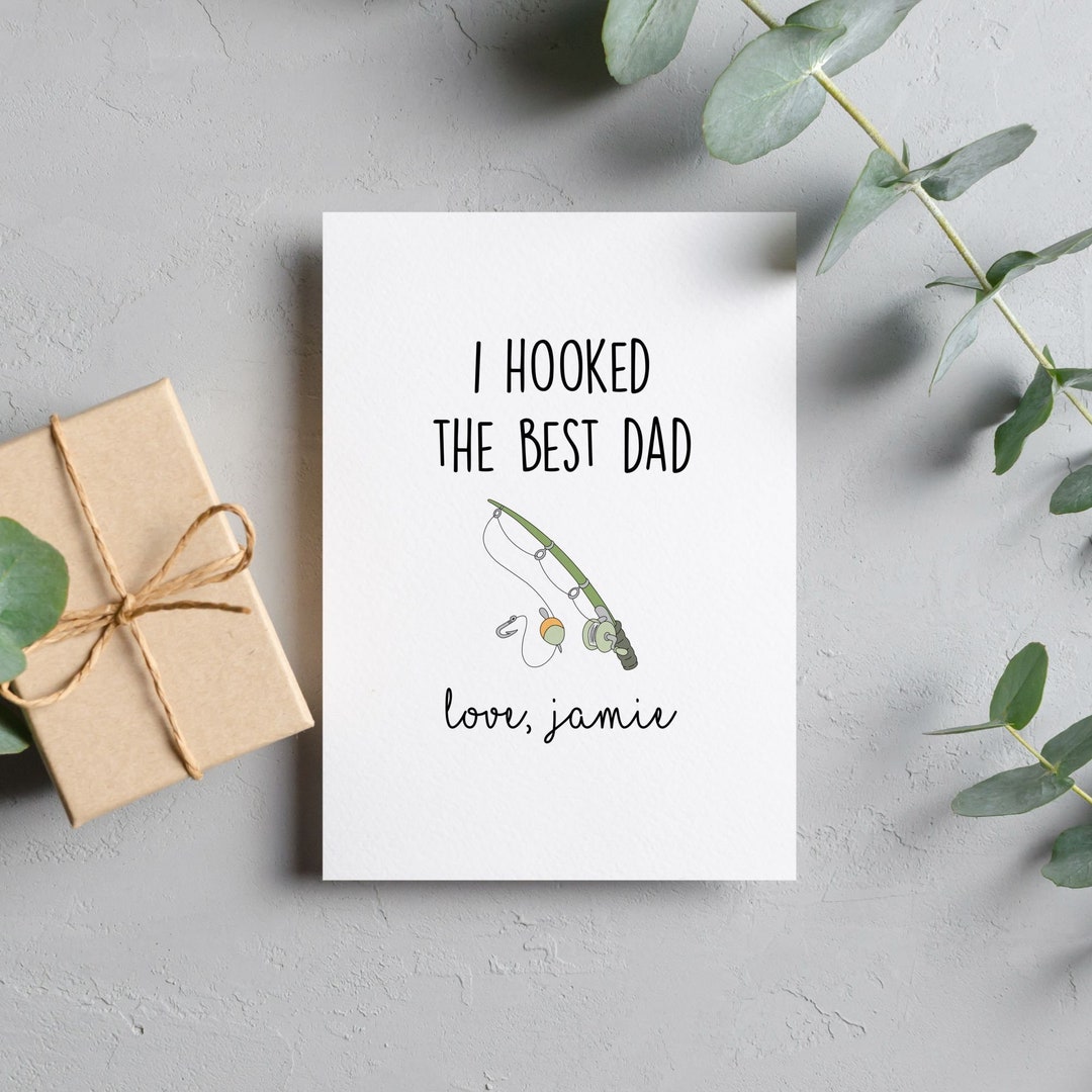 Personalized Dad Father's Day Card, Dad Fishing Card From Son, Hooked ...