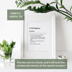 Personalized Engineer Card, Funny Civil Engineer Definition, Funny ...