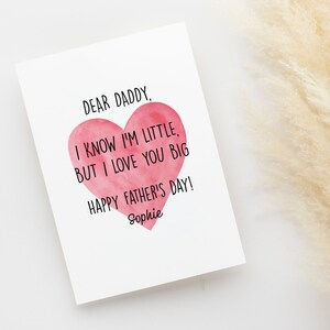 Personalized Daddy Father's Day Card, Fathers Day Card From Daughter ...