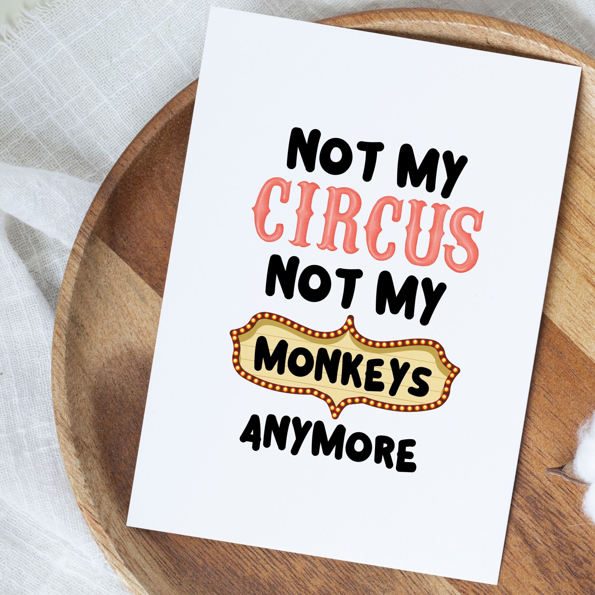 Funny Retirement Card, Not My Monkeys Gift, Retired Gift, Coworker ...