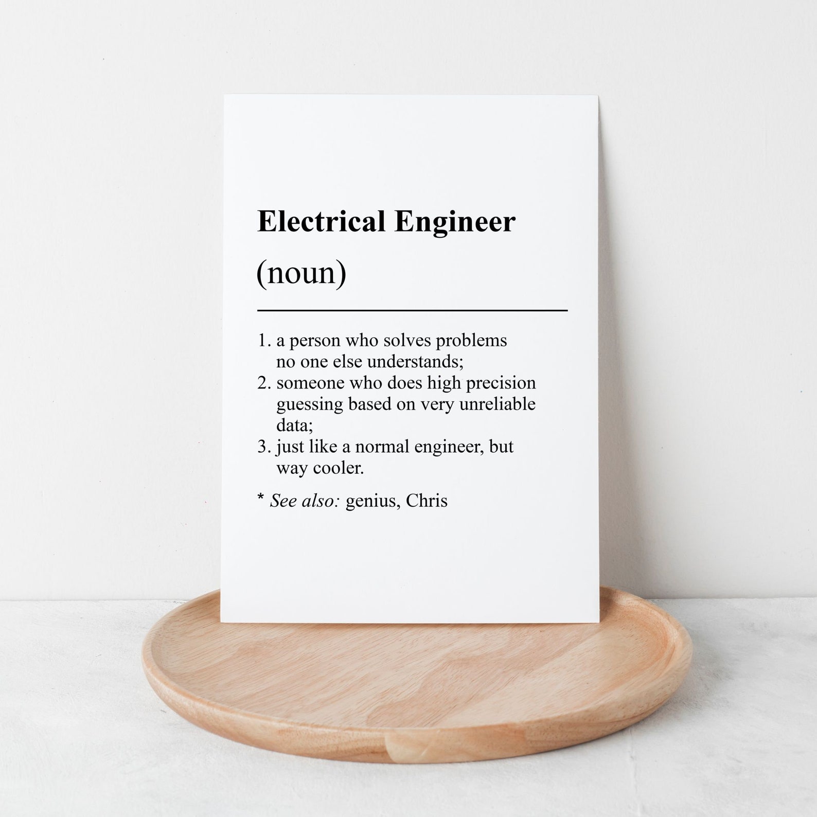 Personalized Engineer Card, Funny Electrical Engineer Definition, Funny ...