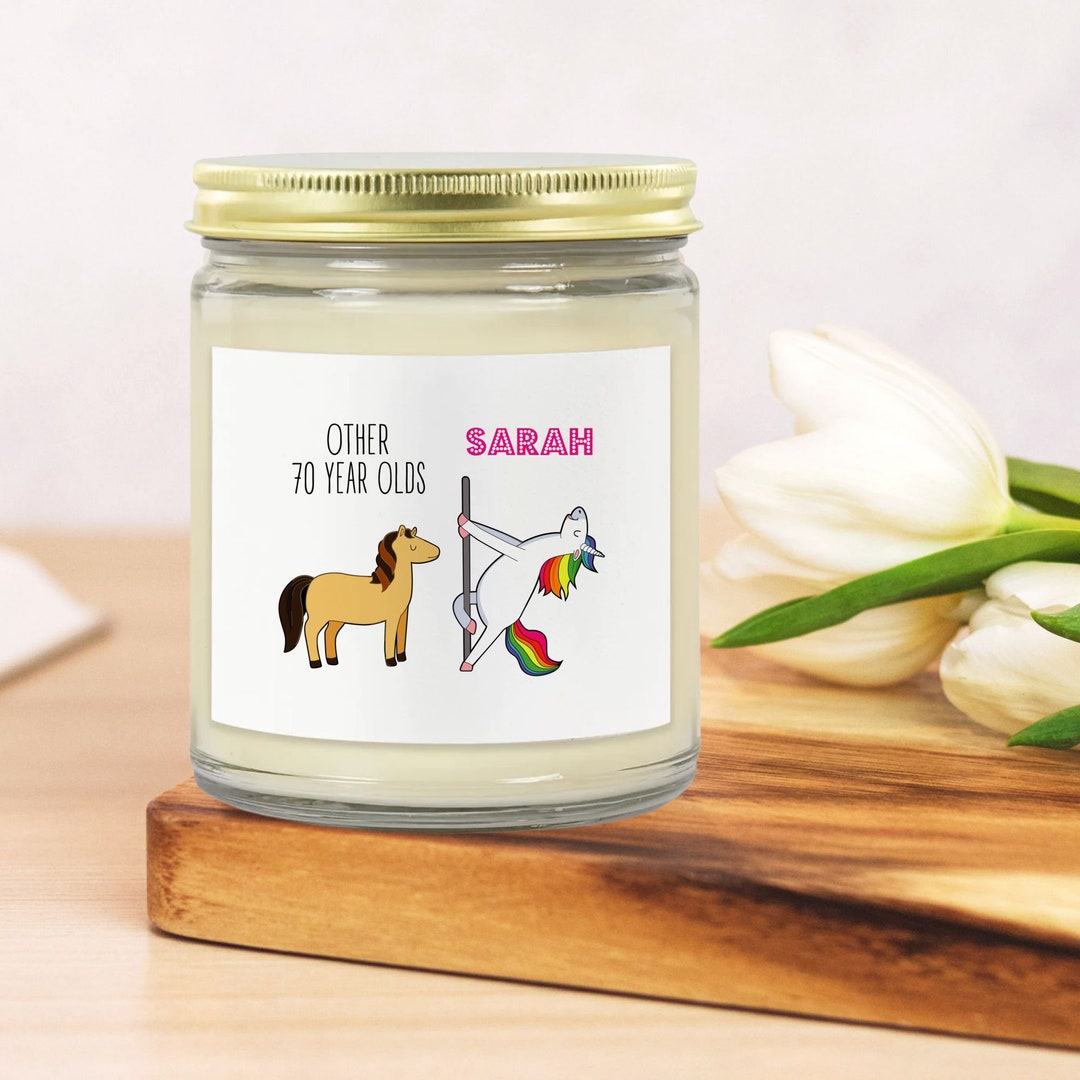 Personalized 70 Years Old Candle, Funny 70th Birthday Gift for Her ...