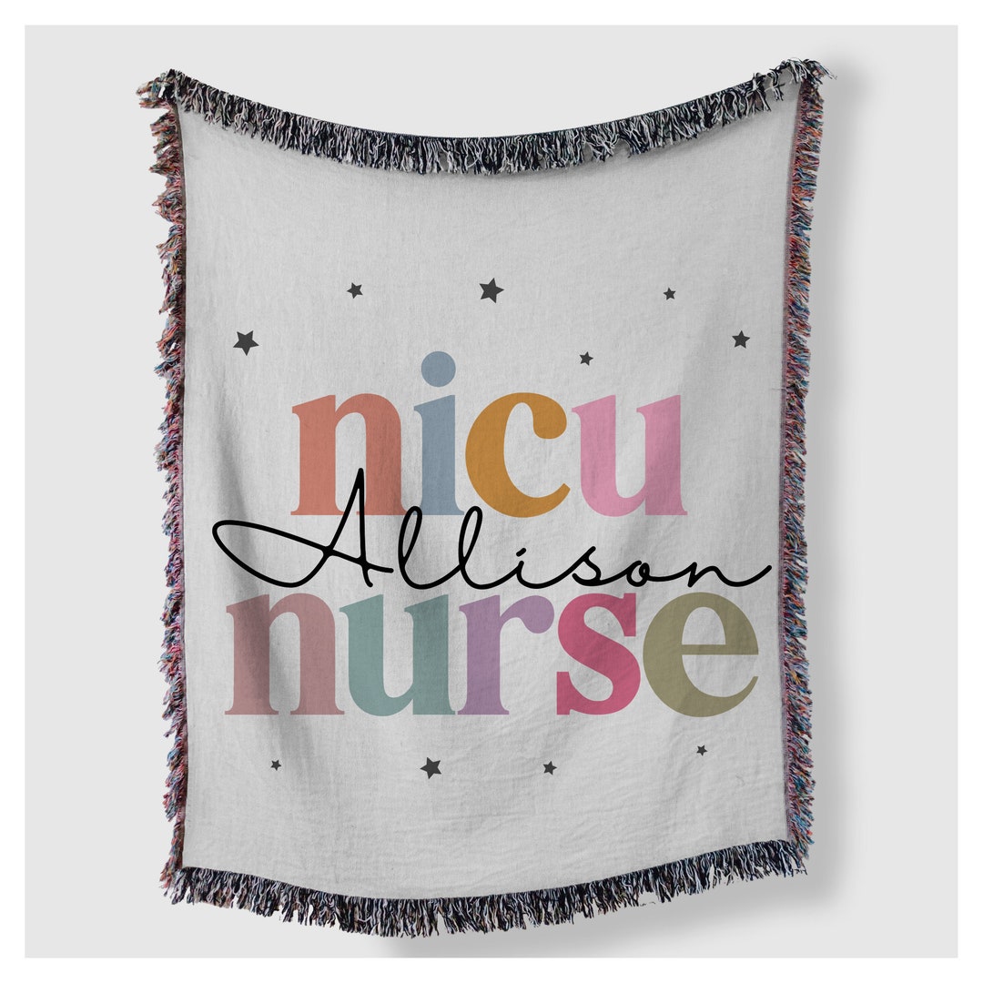 Personalized NICU Nurse Blanket, Custom Name Neonatal Nurse Woven ...