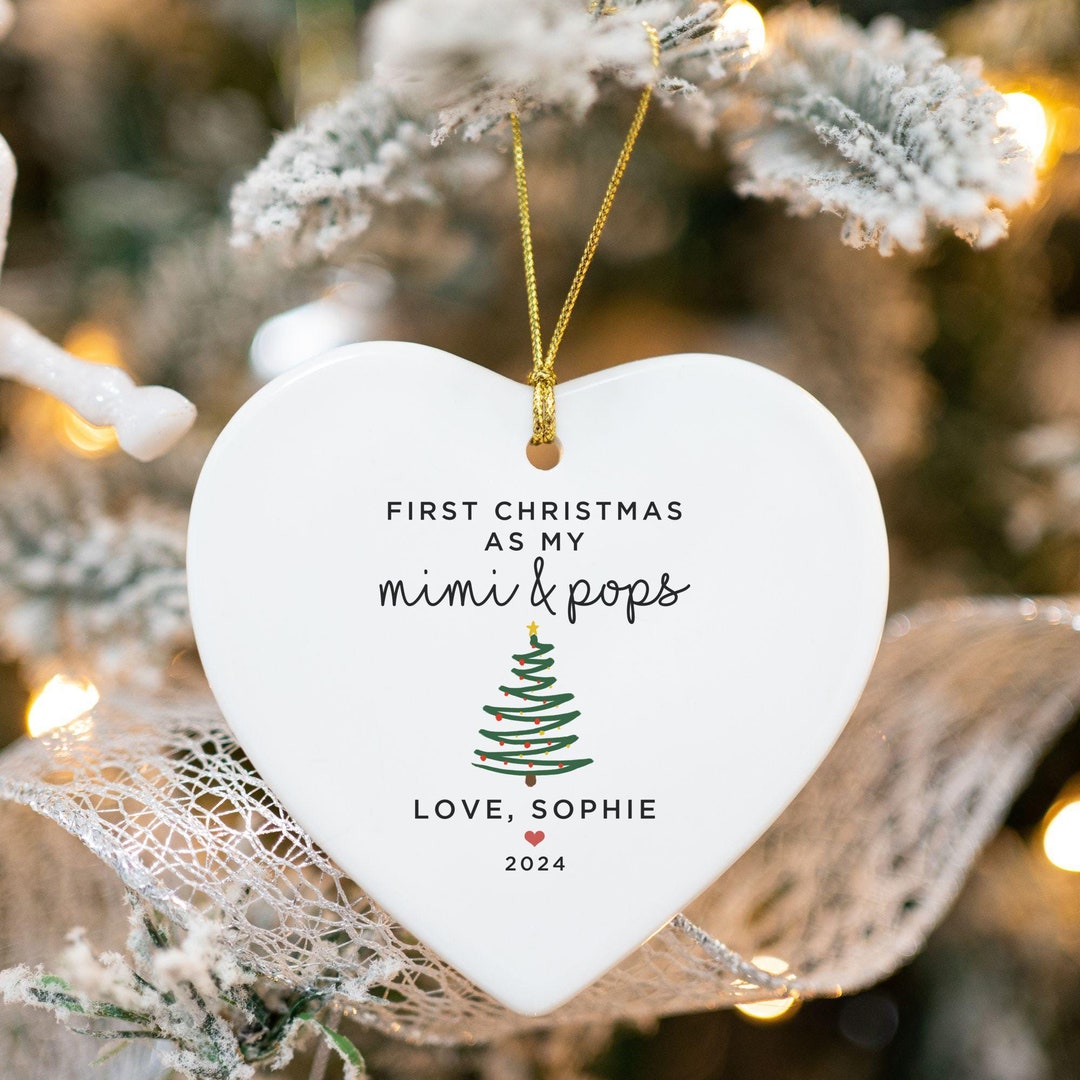 1st Christmas as My Mimi & Pops, Cute New Grandparents Christmas Gift ...