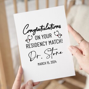 Personalized Match Day Card, Custom Name Residency Match Gifts, Doctor ...