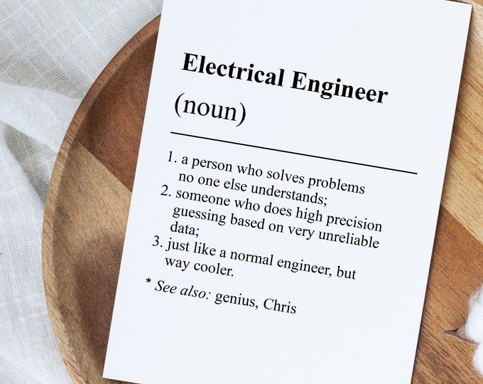 Personalized Engineer Card, Funny Engineer Card, Mechanical Engineer ...