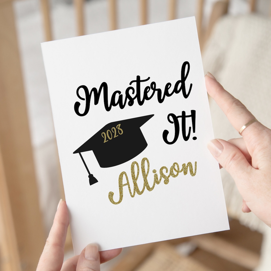 Masters Degree Graduation Card for Her, Mastered It Custom Card, Funny ...