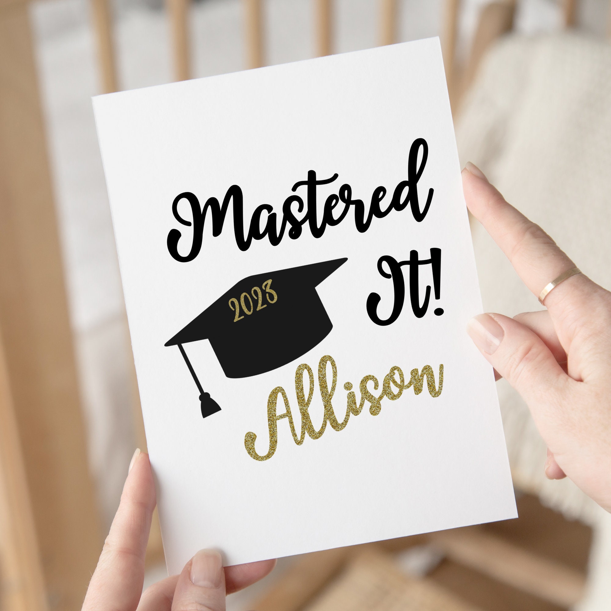 Masters Degree Graduation Card for Her Mastered It Custom - Etsy
