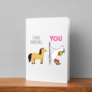 Funny Principal Gift Unicorn Principal Card Principals Day - Etsy