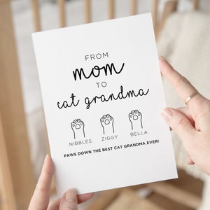 Funny Cat Grandma Mother's Day Card, Cute Cat Grandma Mother's Day Gift ...