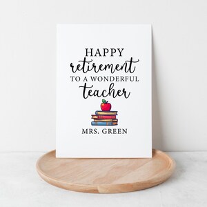 Personalized Teacher Retiring Card, Retirement Gifts for Teacher ...