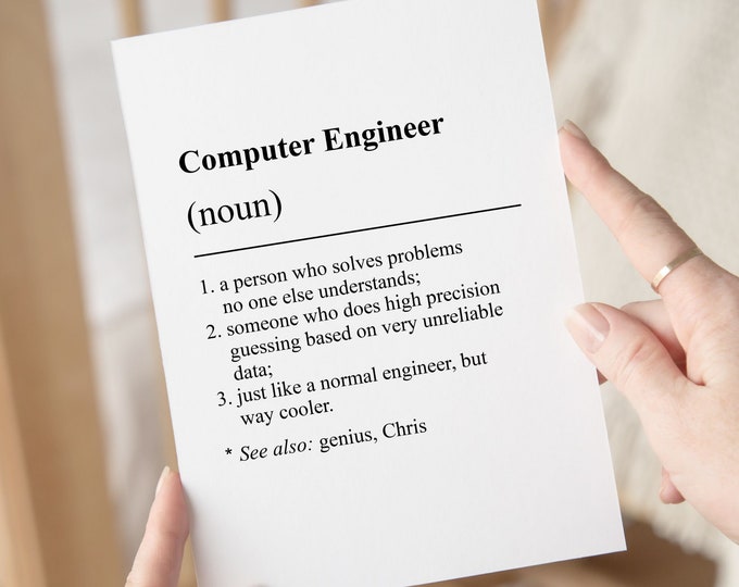 Personalized Engineer Card, Funny Engineer Card, Mechanical Engineer ...