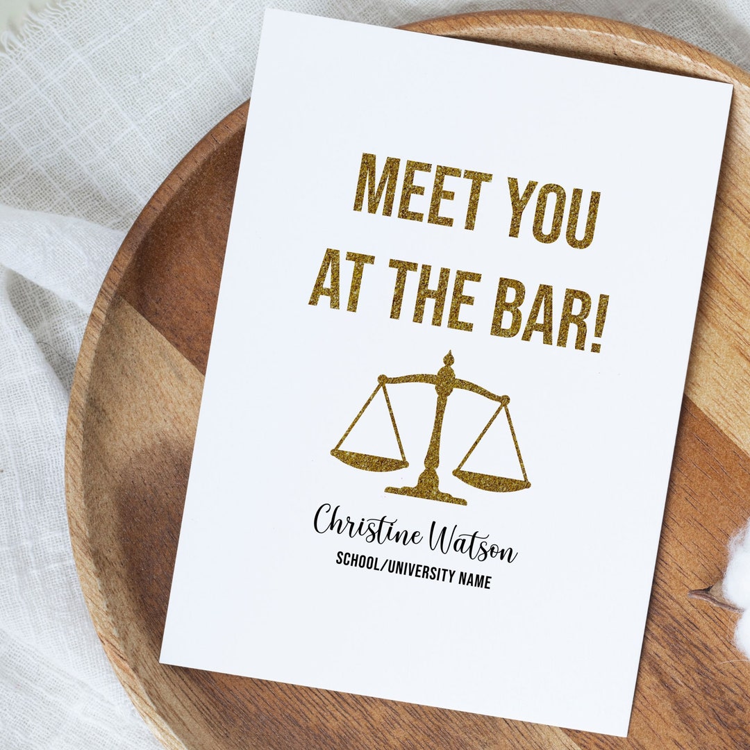 Meet You at the Bar Card, Custom Law School Graduation Gift for ...
