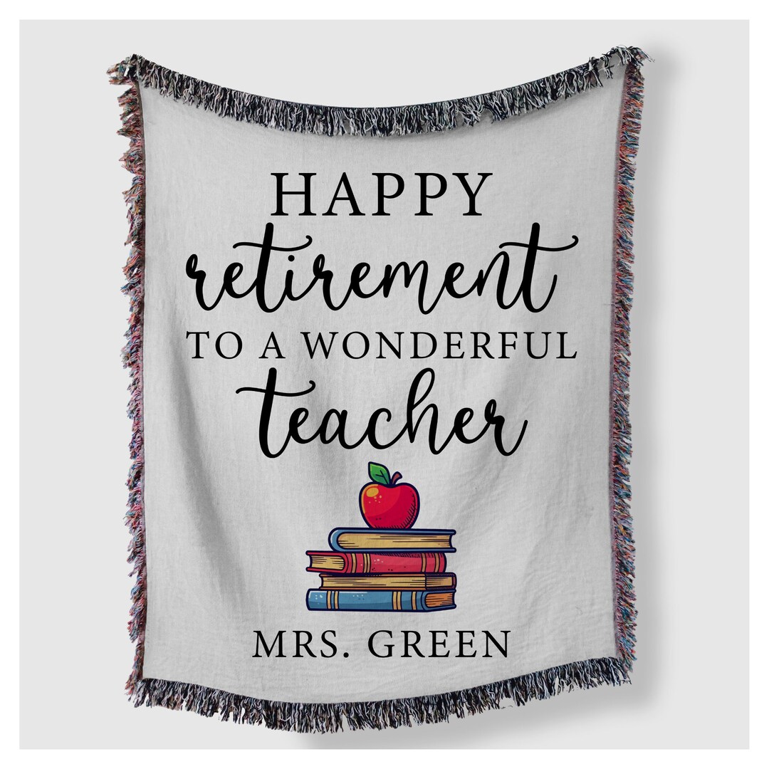 Personalized Teacher Retirement Gift, Custom Teacher Blanket, Cute ...