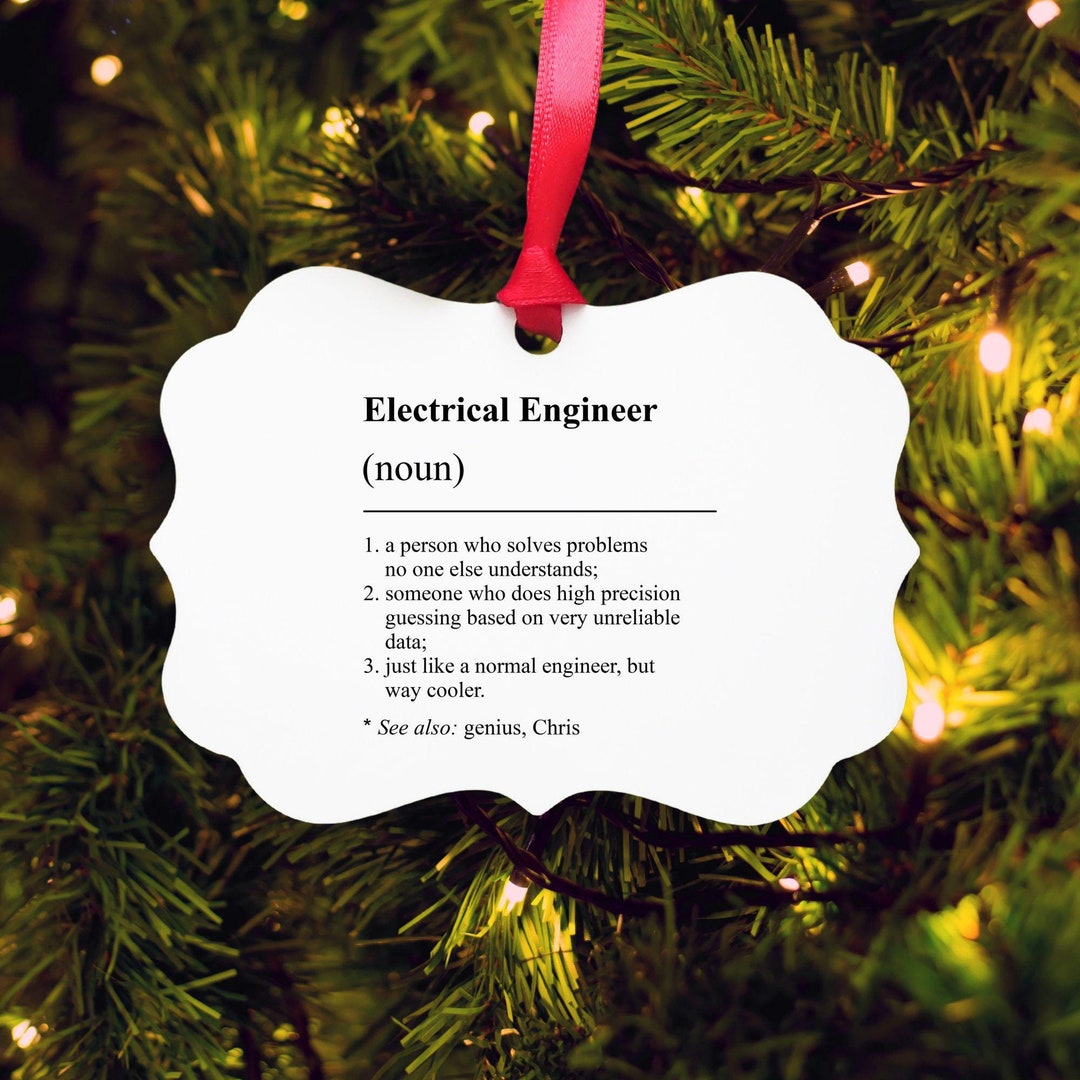 Funny Electrical Engineer Ornament, Custom Name Engineer Christmas ...