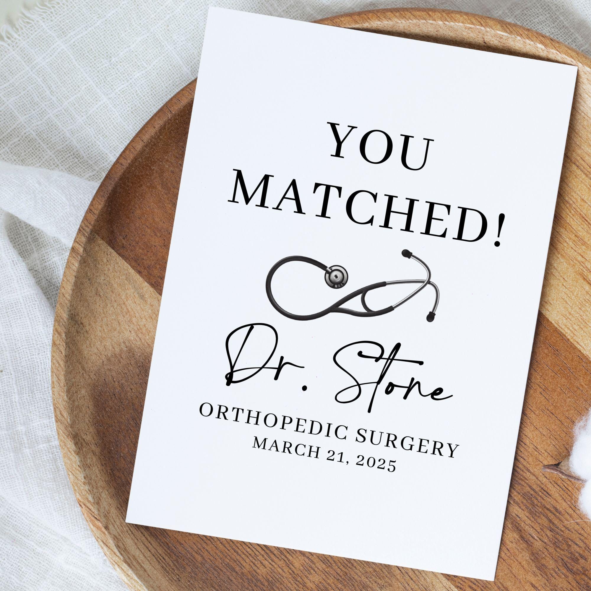 Personalized Match Day Card, Custom Residency Match Gifts, Doctor ...