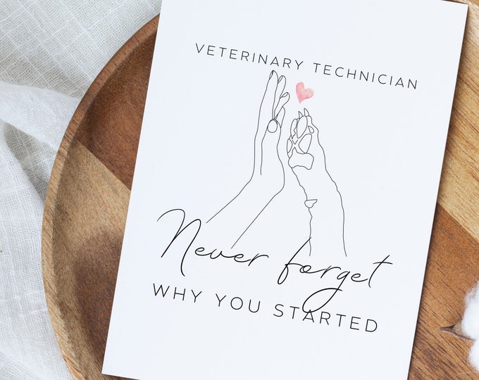 Vet Tech Card, Veterinary Technician Gift, Vet Tech Gift, Funny Vet ...