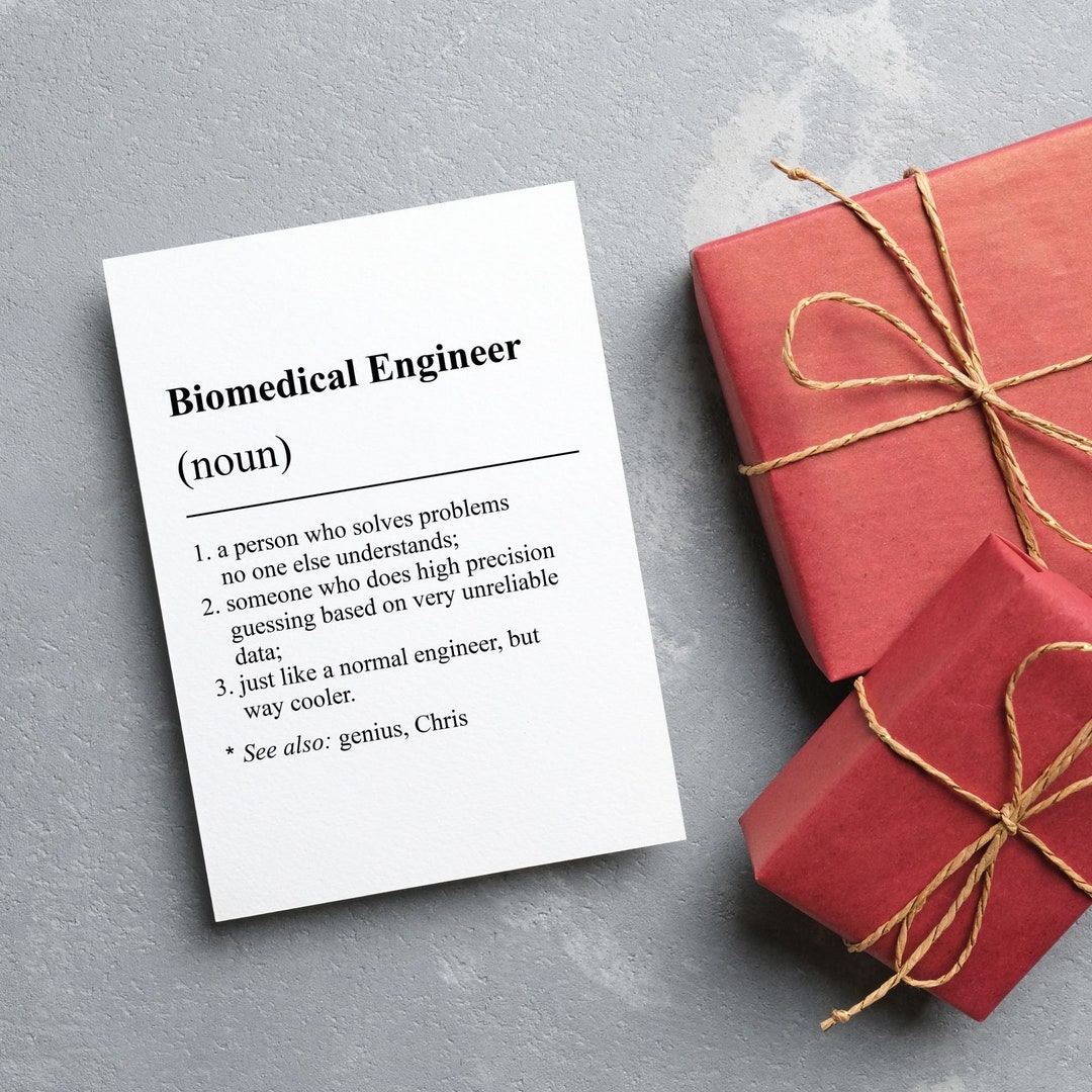 Personalized Engineer Card, Funny Biomedical Engineer Definition, Funny ...