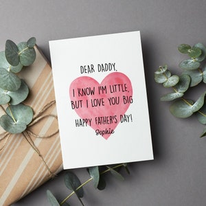 Personalized Daddy Father's Day Card, Fathers Day Card From Daughter ...