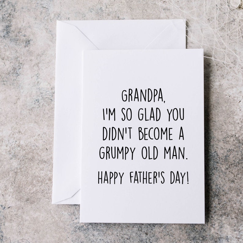 Grandpa Happy Father's Day Card Funny Grumpy Grandpa - Etsy