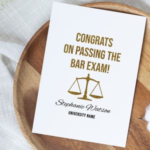 Congratulations on Passing the Bar Exam Card, New Lawyer Graduation ...