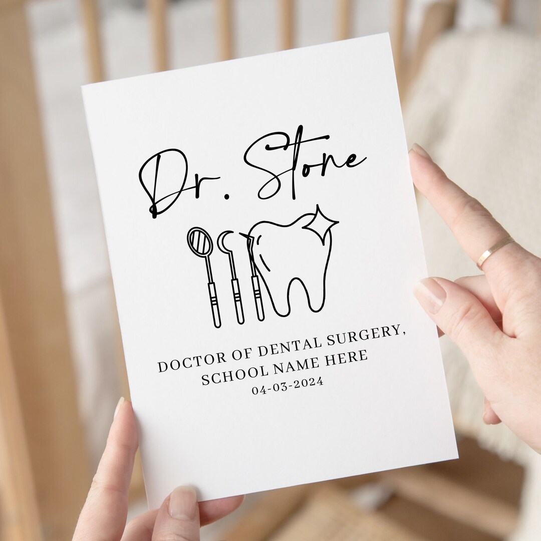 Personalized Dentist Graduation Card, Doctor of Dental Surgery Gifts ...