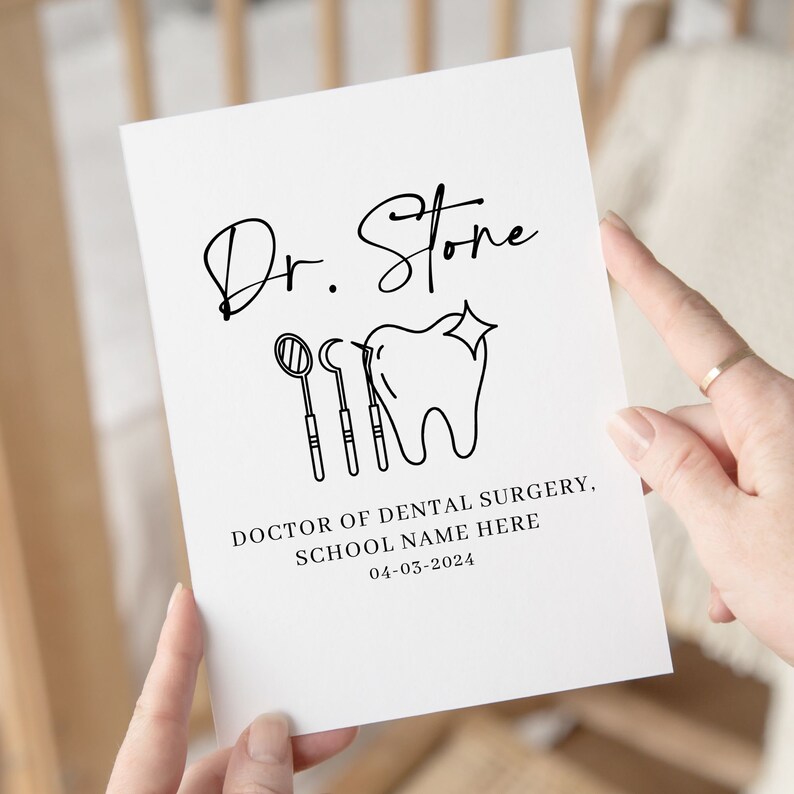 Personalized Dentist Graduation Card, Doctor of Dental Surgery Gifts ...