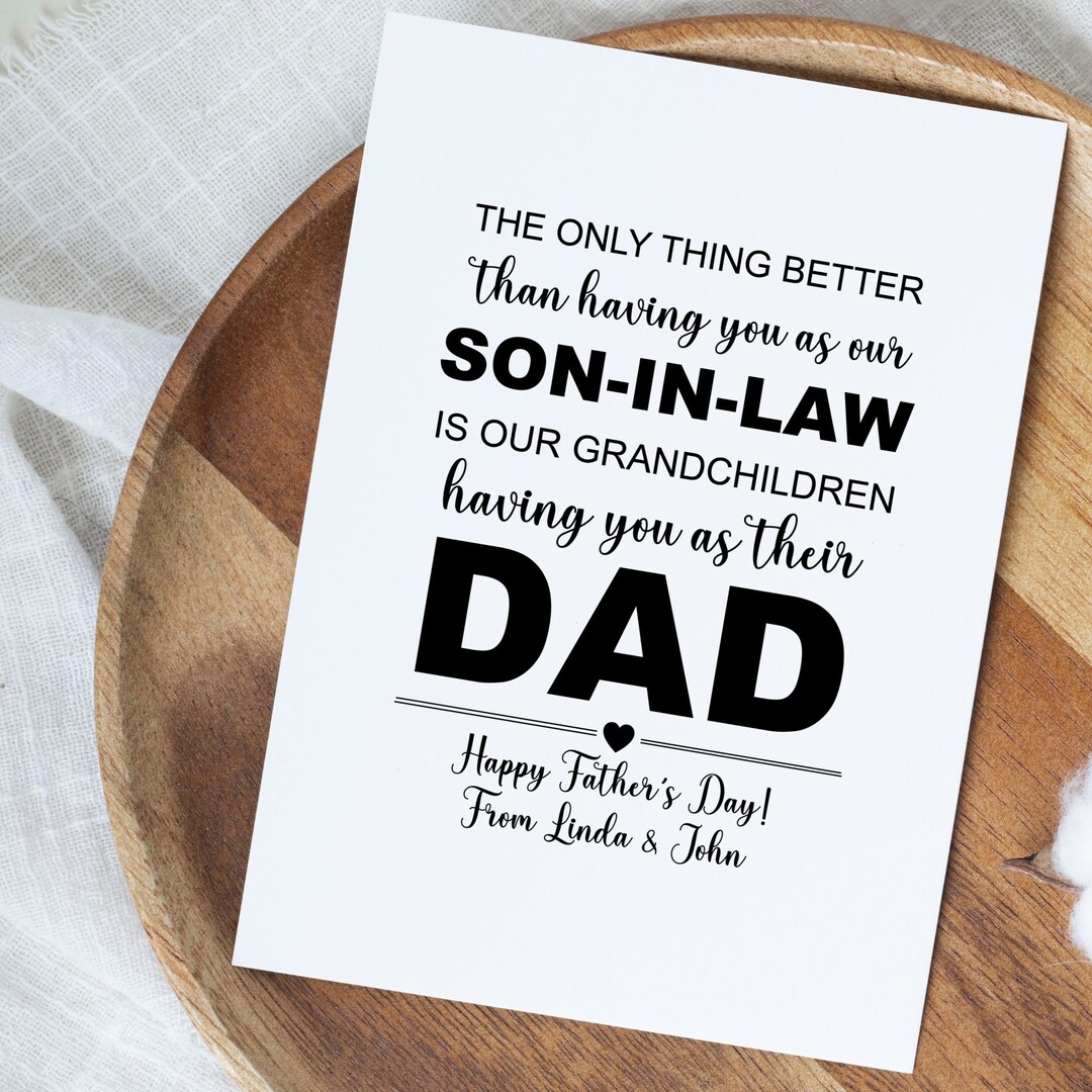 Personalized Son in Law Father's Day Card, Father's Day Card for Son in ...